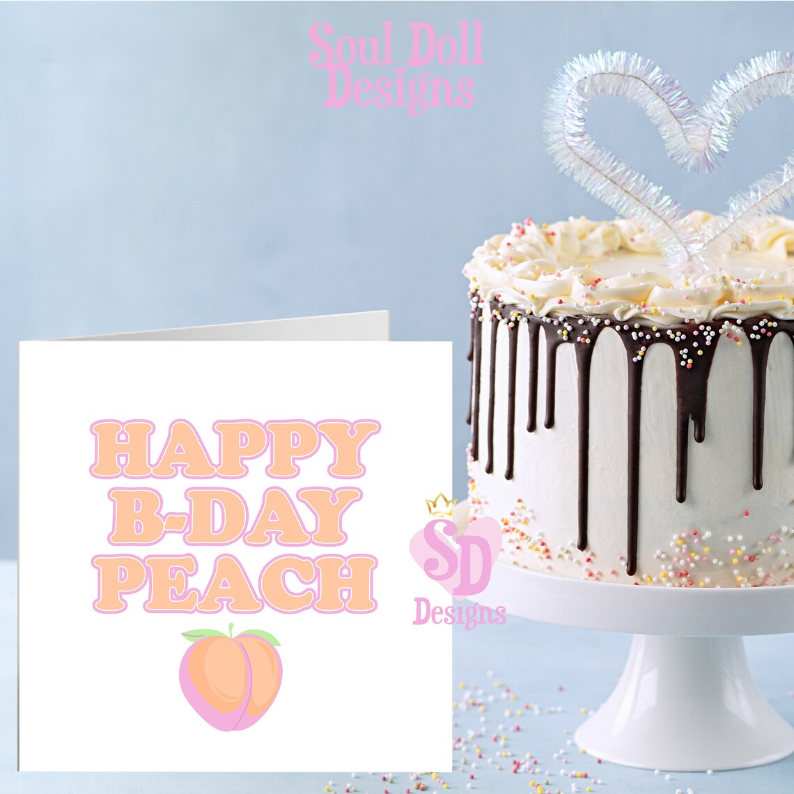 Happy Birthday Peach Fun Gift Wrap & Tags for Her UK, Fruit Peach Print ...