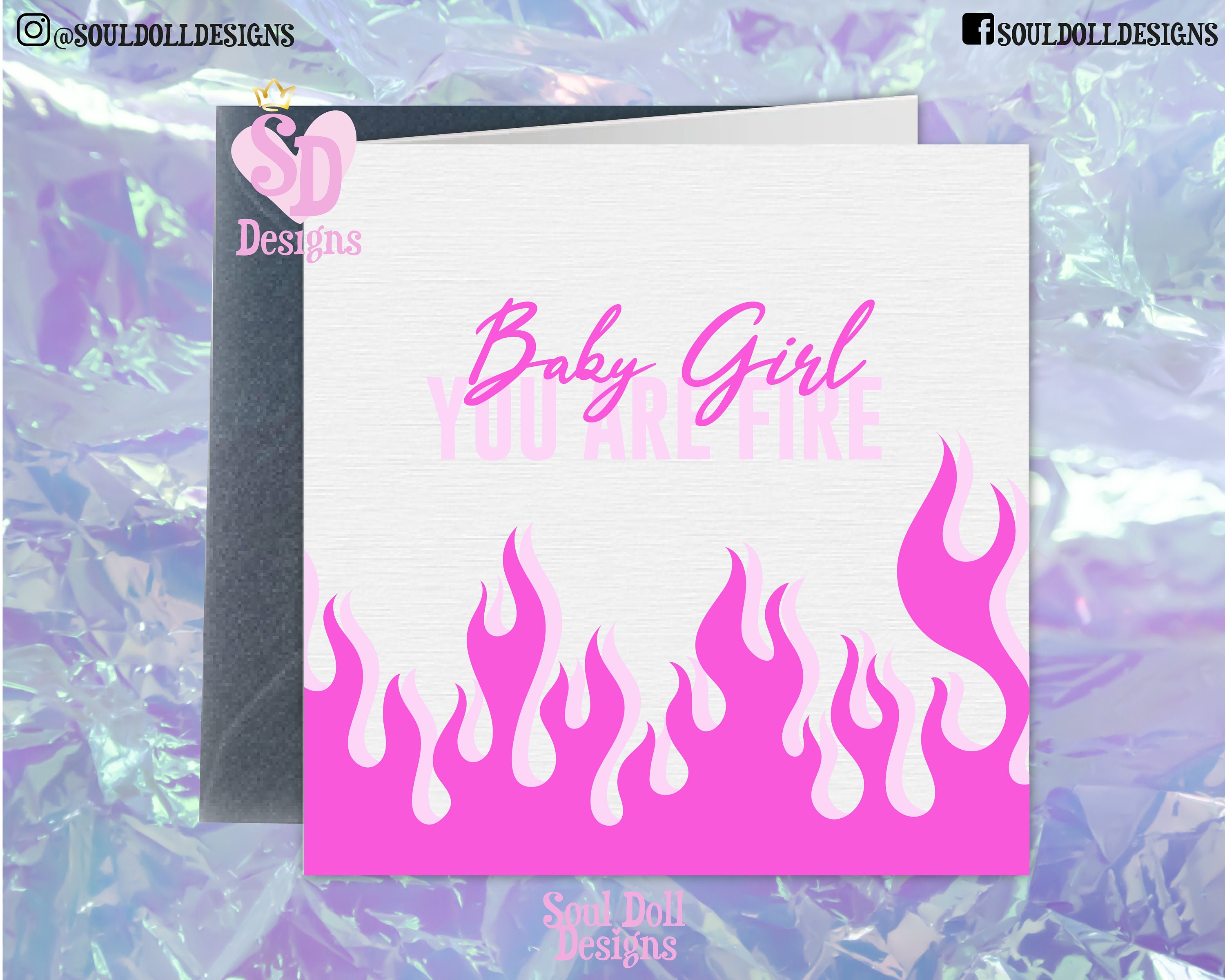 Pink Fire Flames Birthday Card for Her -best Friend/bestie/daughter ...