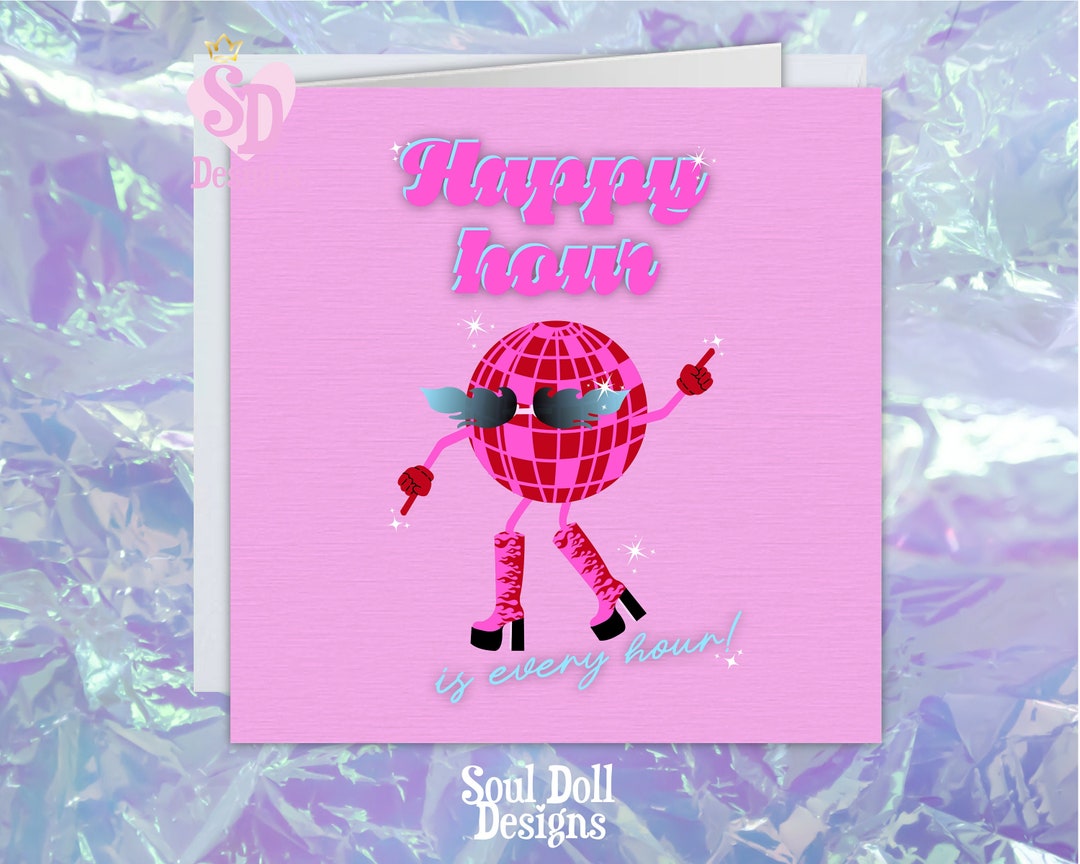 Pink Disco Ball Dancing Queen Birthday Card for Friend, Birthday Card ...