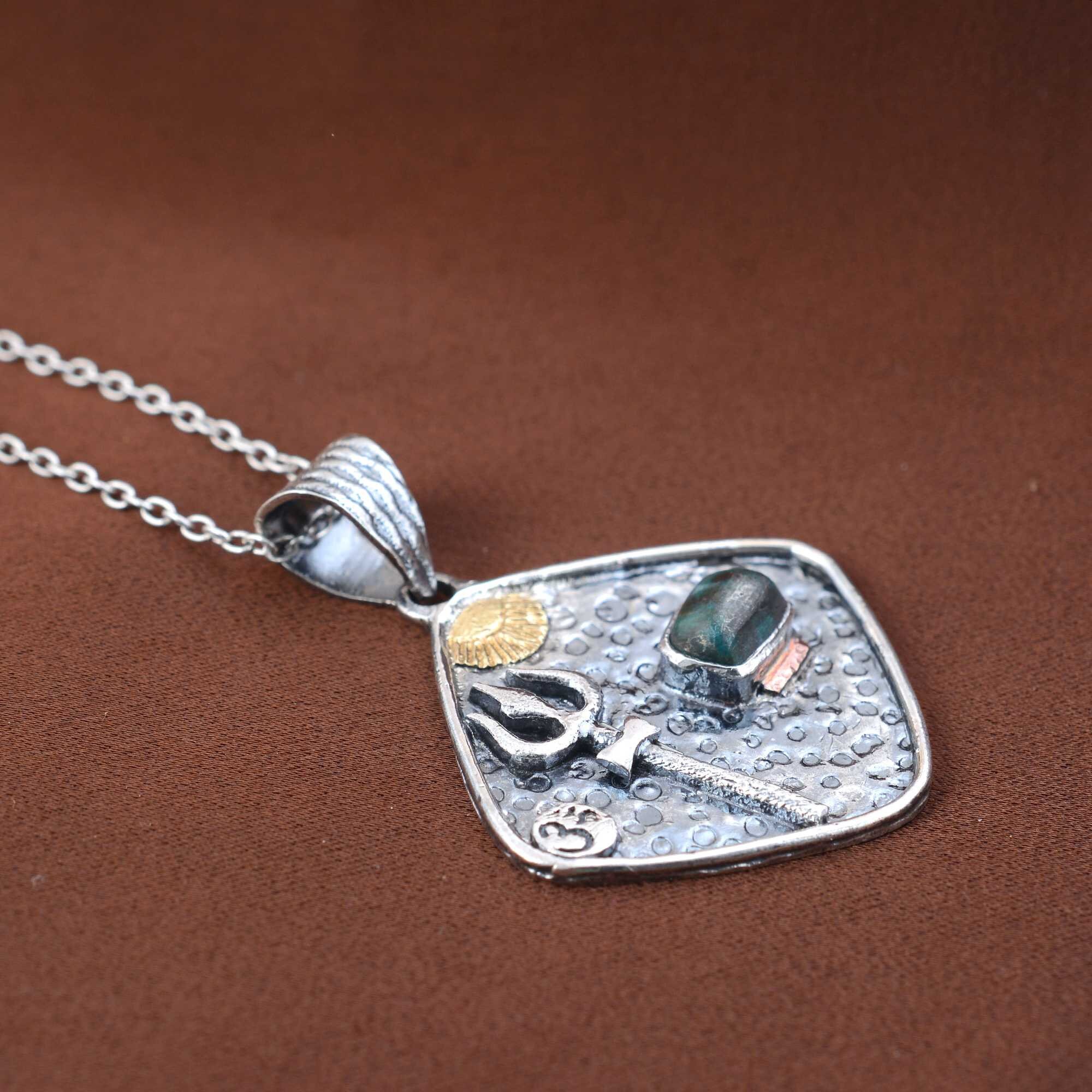 SHIVA Trident Pendant TRISHULA Amulet Gemstone Pendant - Etsy