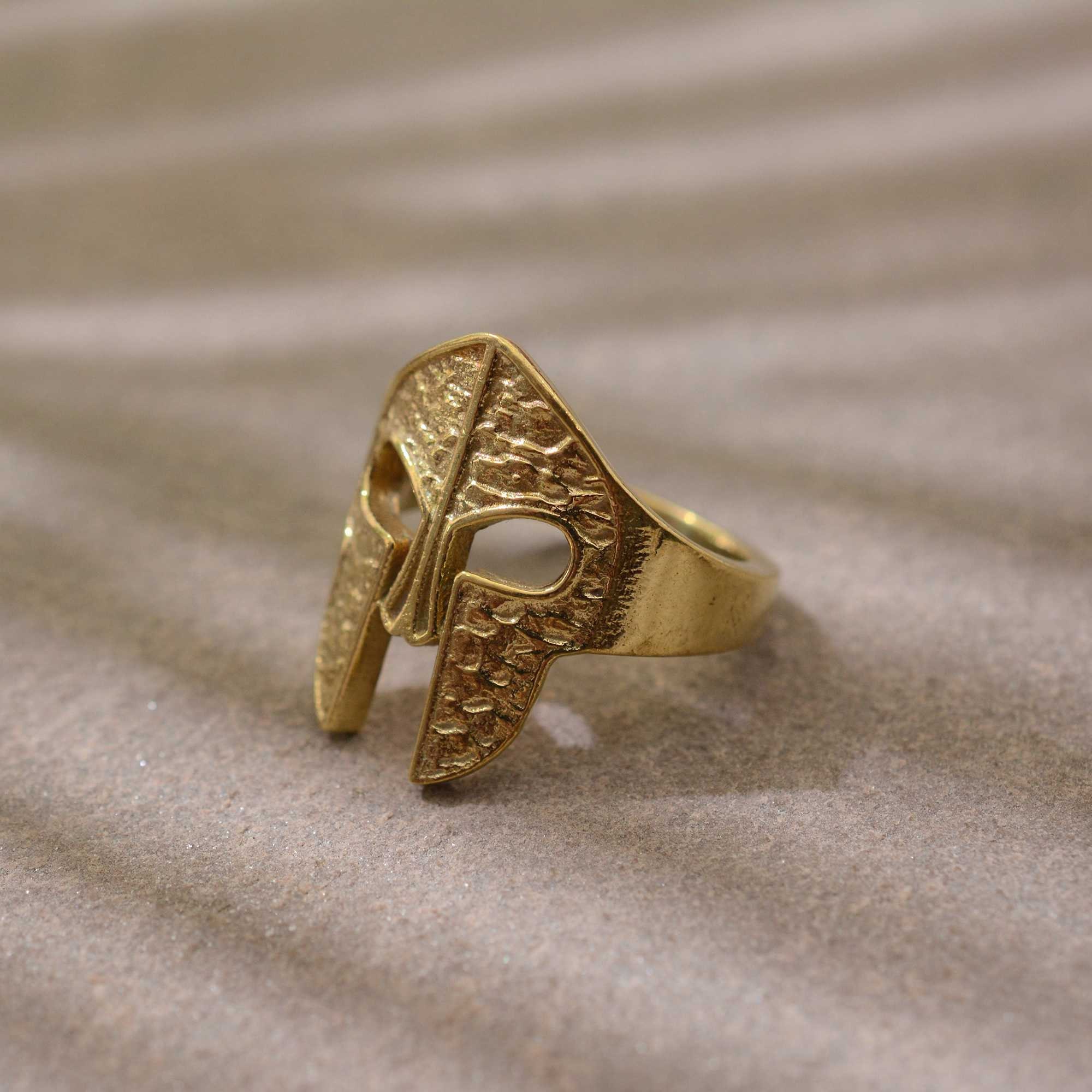 Gold MF DOOM Ring Doom Mask Ring Brass Boho Ring Handmade - Etsy