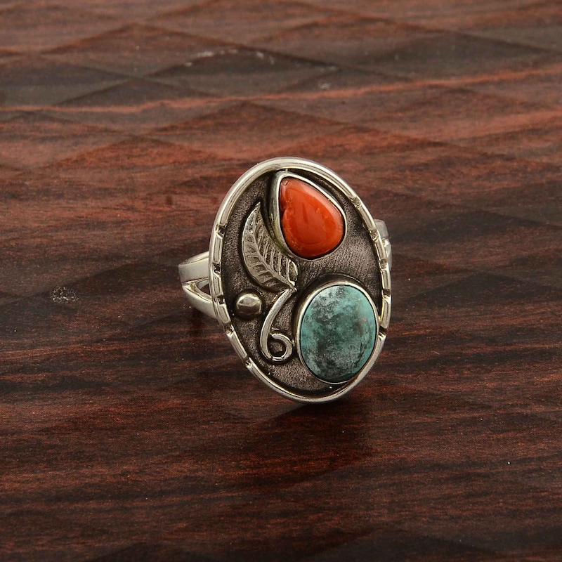 Red Coral Turquoise - Etsy