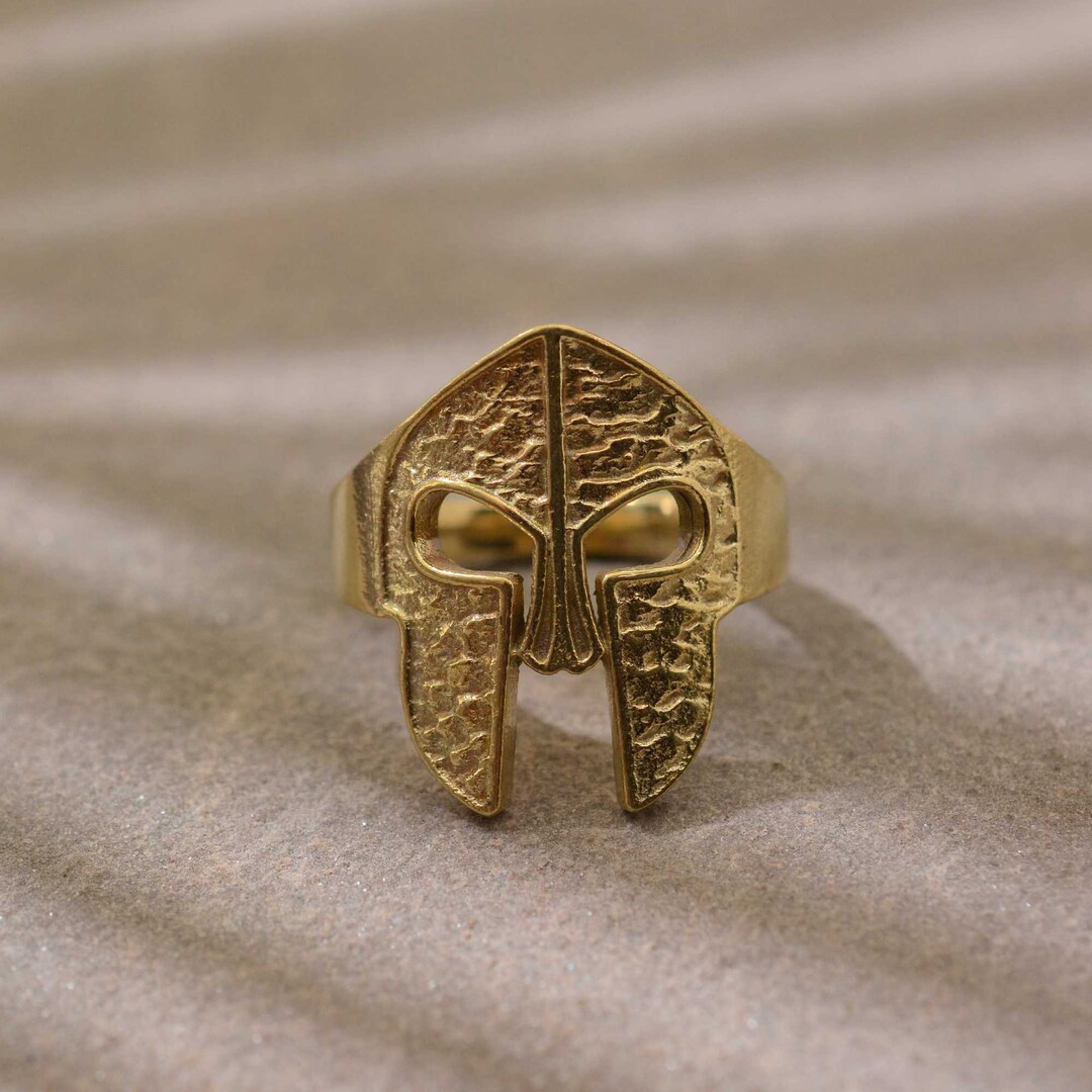 Gold MF DOOM Ring, Doom Mask Ring, Brass Boho Ring, Handmade Ring, Hip ...