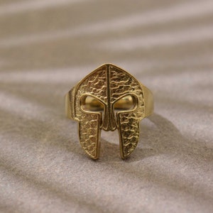 Gold MF DOOM Ring, Doom Mask Ring, Brass Ring, Boho Ring, Handmade Ring ...