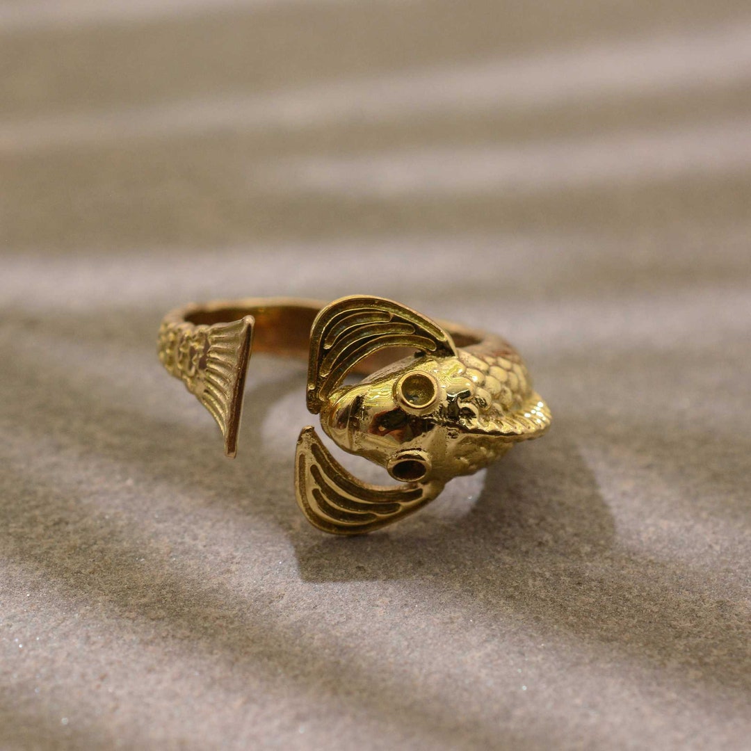Silver Fish Ring for Women Gold Fish Ring, Vintage Fish Ring ...
