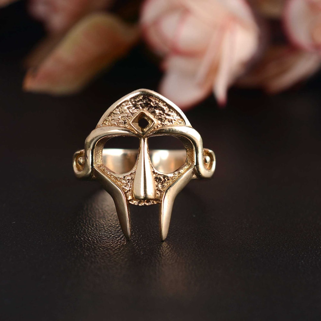 MF Doom Mask Ring, Mens MF Doom Ring, Hip Hop Ring, Gold MF Doom Ring, Hip Hop Jewellery ...