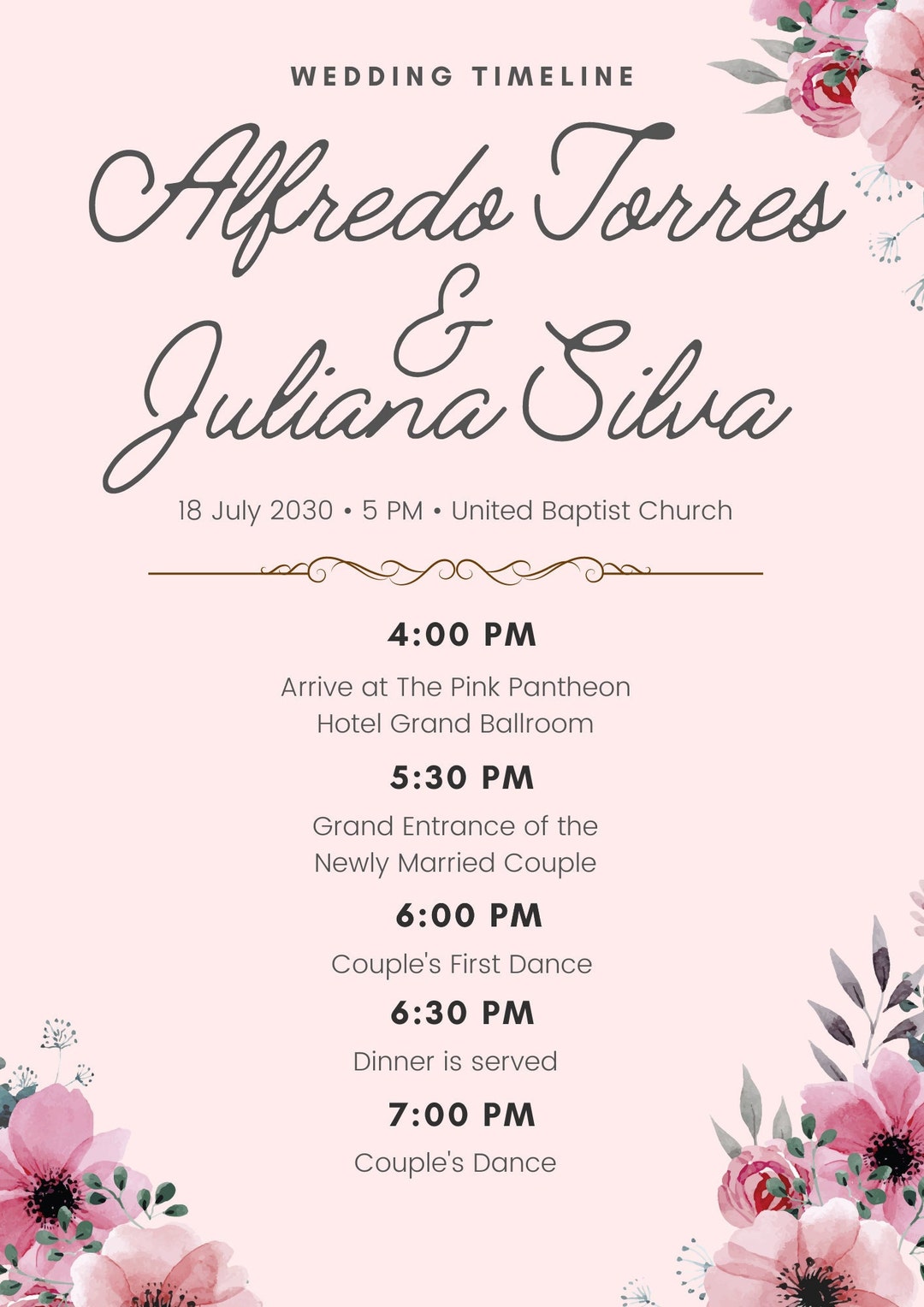 Wedding Timeline Template & Timeline, Wedding Weekend Timeline ...