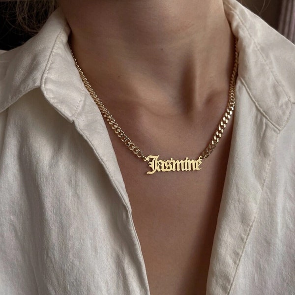 Name Plate Necklace - Etsy