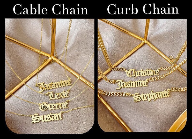 Cuban Chain Name Necklace Personalized Jewelry Dainty Name - Etsy