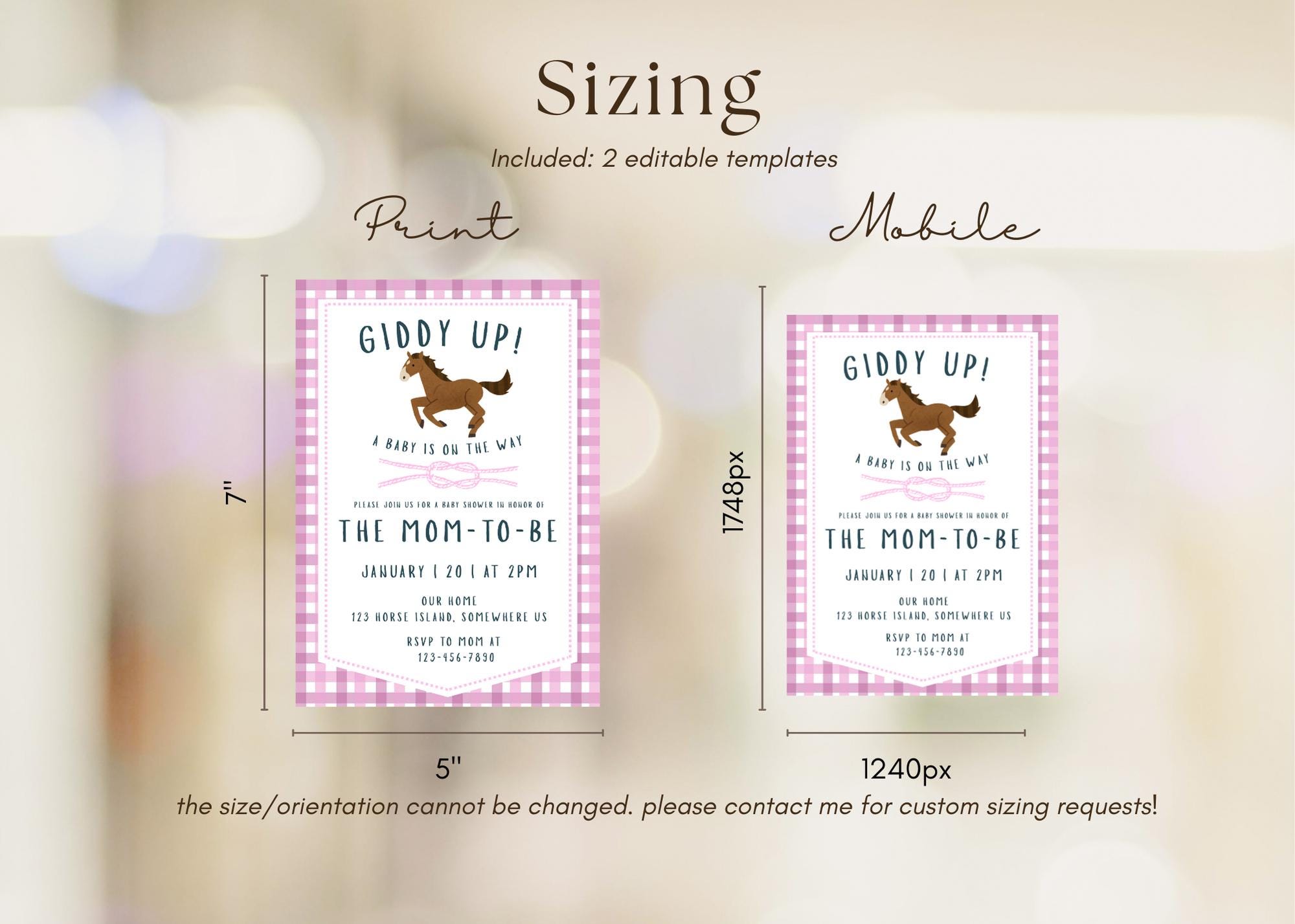 Pink “giddy Up” Baby Shower Invitation - Etsy