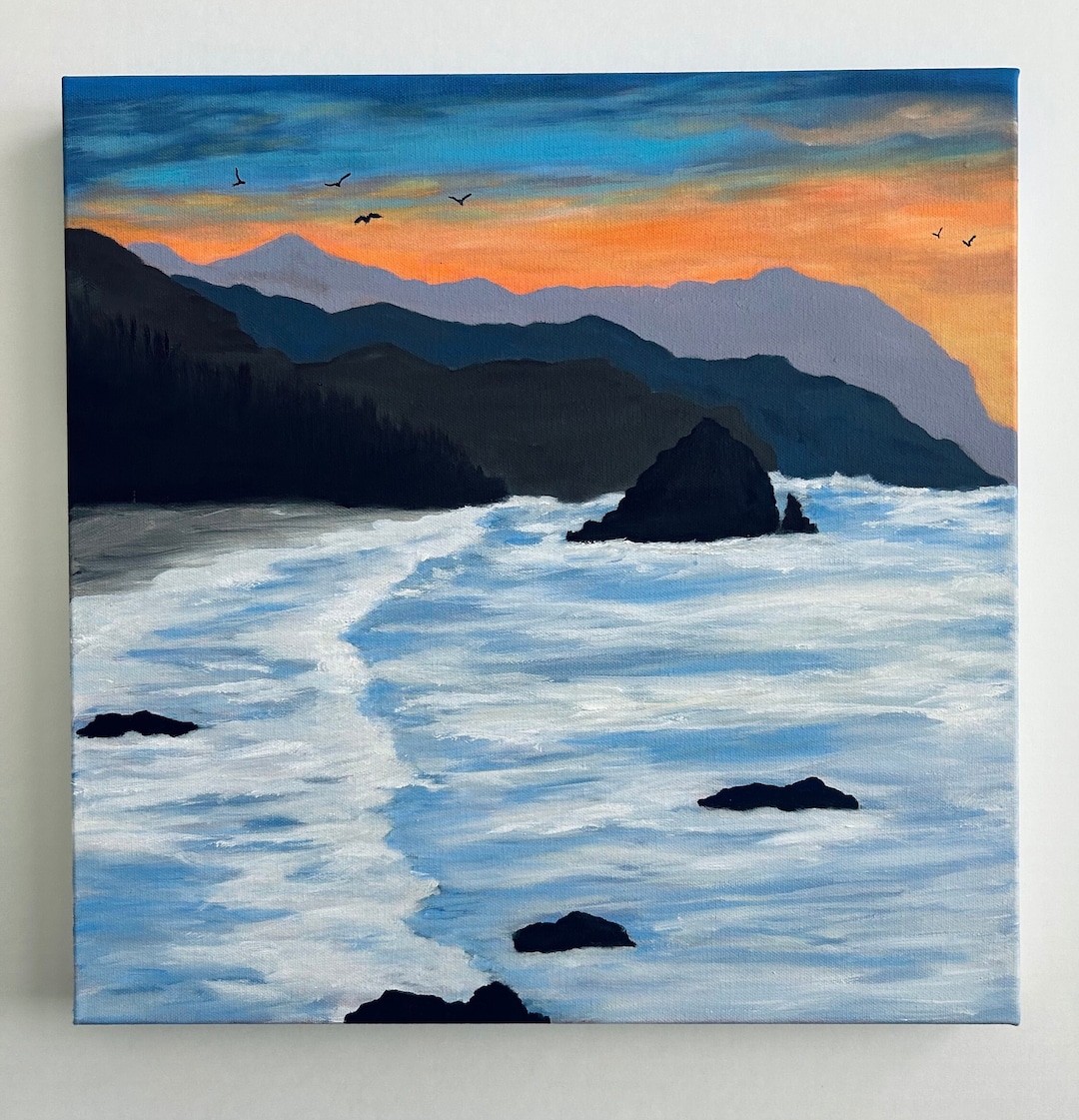 Coastline Art Oil Painting Original Painting Hand Painted Seascape ...