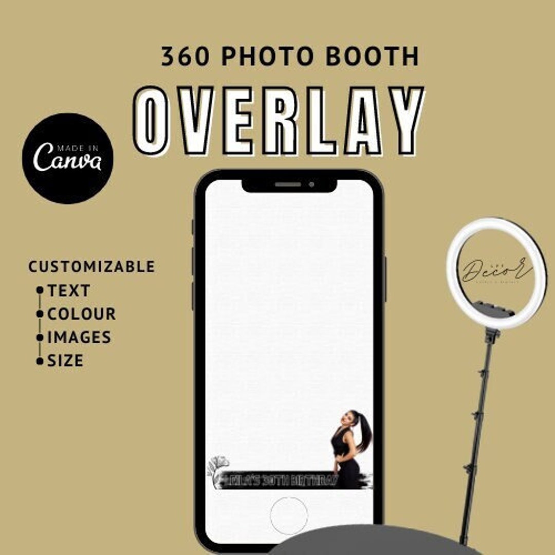 360 Photo Booth Overlay for Birthday, Baby Shower, Wedding, Christmas ...