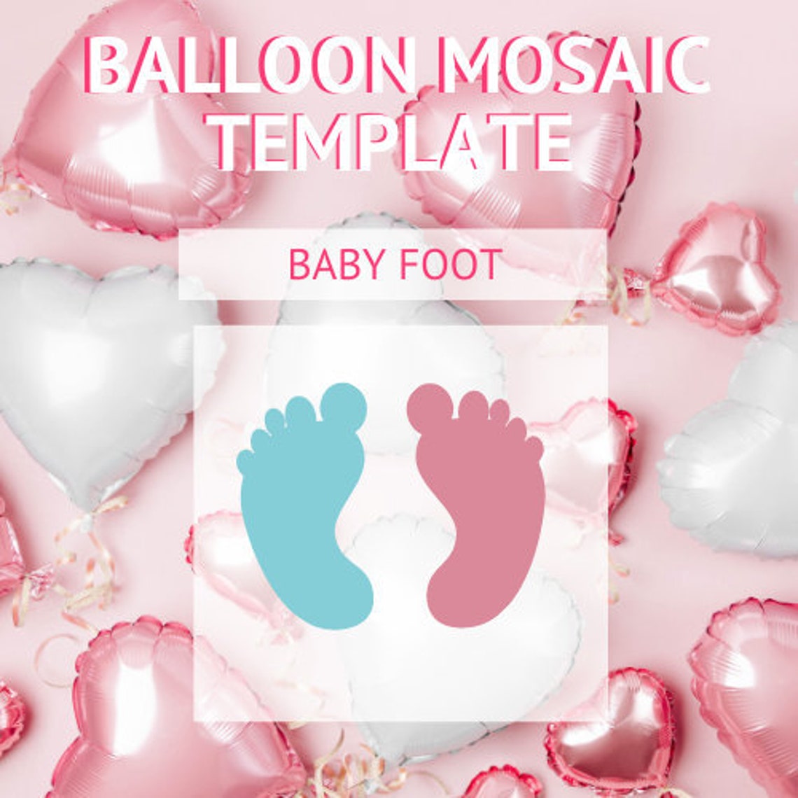 Baby Foot From Balloons 5ft Balloon Mosaic Template VIDEO - Etsy Canada