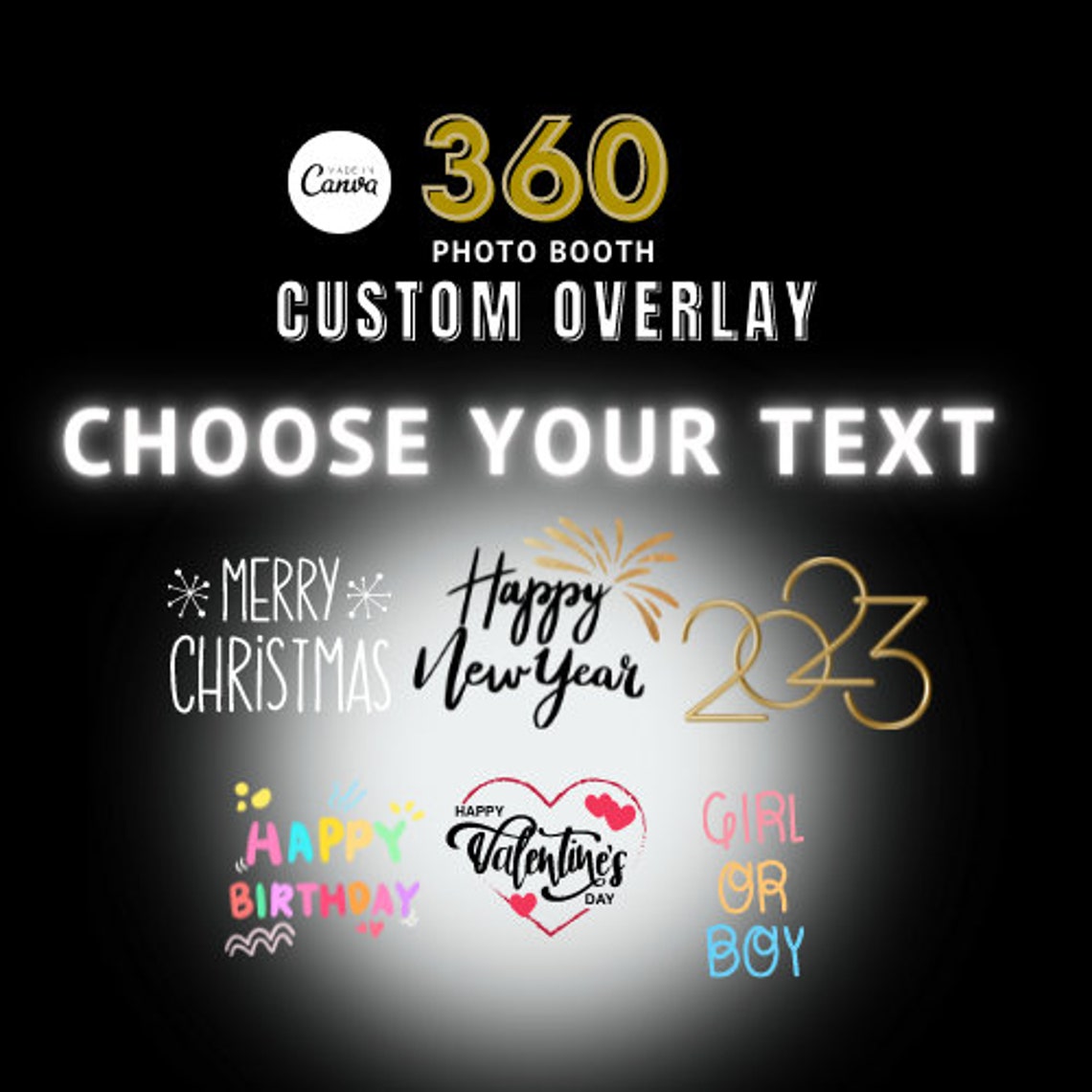 CUSTOM Overlay for 360 Photo Booth Personalized Template - Etsy