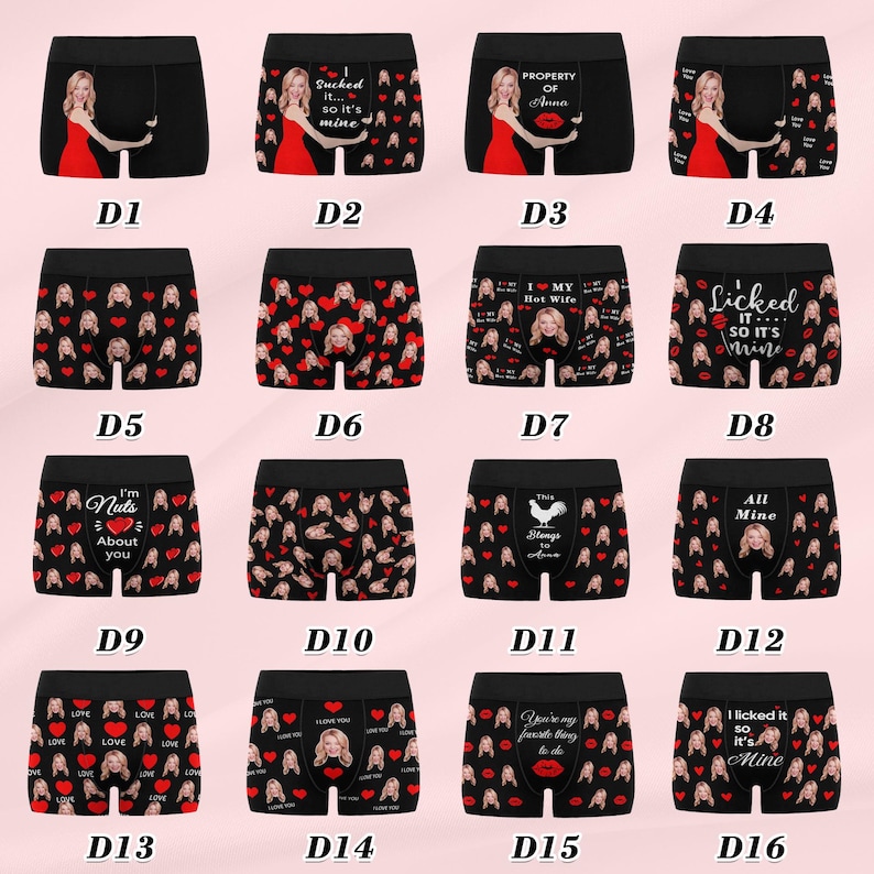 Custom Men Face Boxers, Personalized Photo Underwear, Customized Face ...