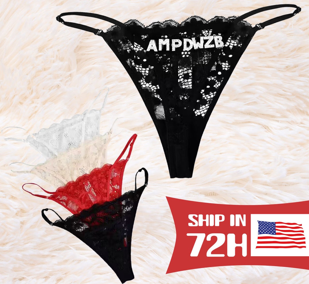 Custom Name Lace Thong, Custom Letter Name G-strings, Csutom Lace Thong ...