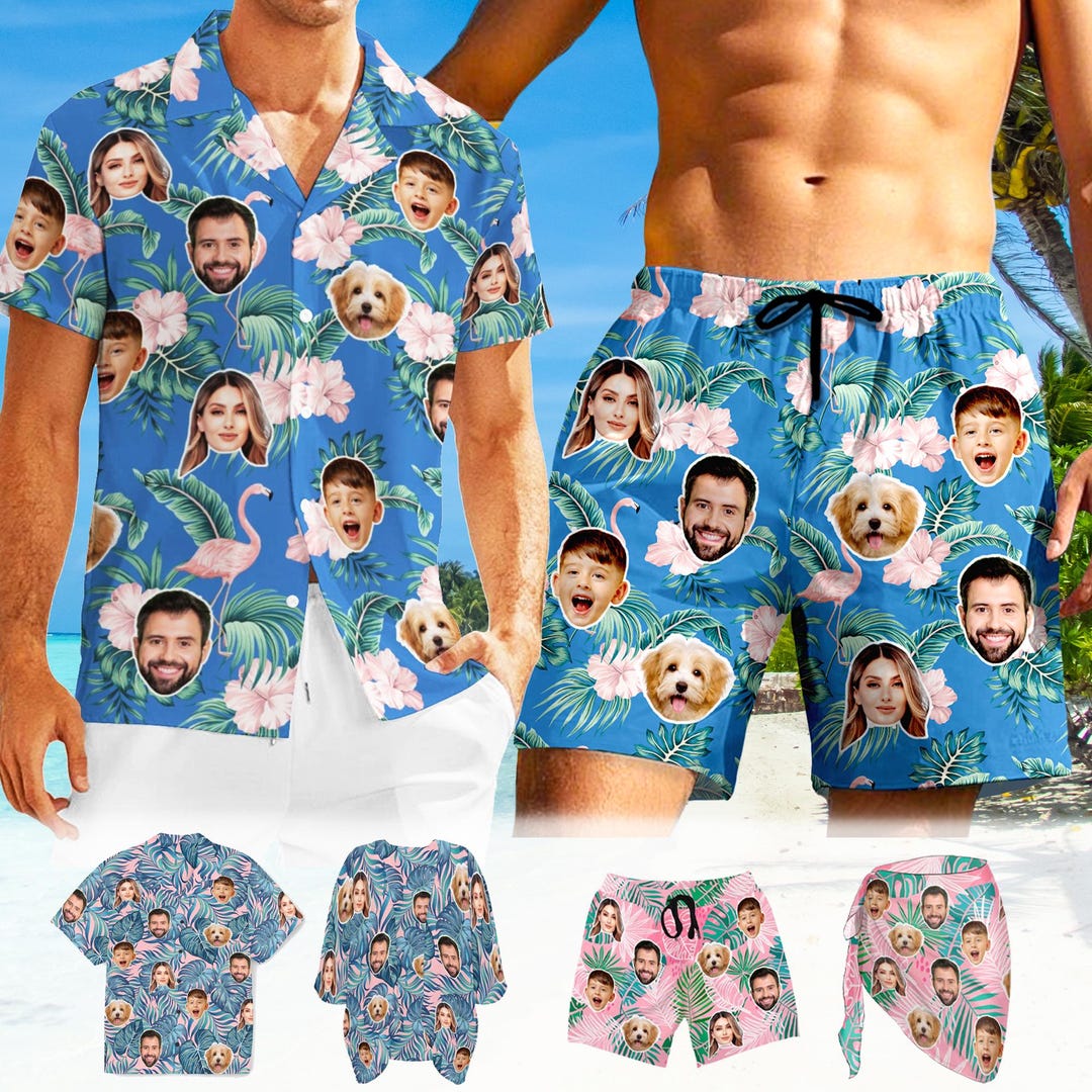 Custom Face Swimwear, Custom Face Swim Trunks, Custom Face Hawaiian ...