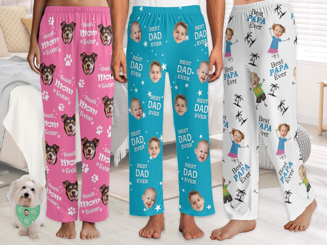 Custom Pajama Pants for Dad Grandpa, Personalized Best Dad Ever Pajamas ...
