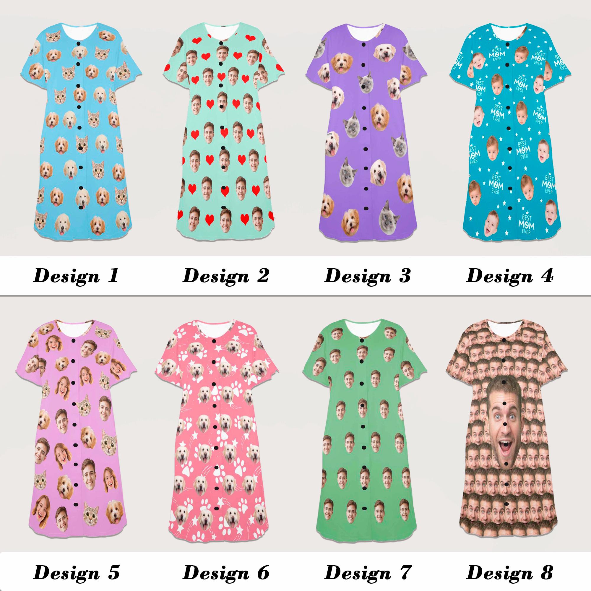 Custom Women Nightgown: Personalized Photo Pajama Dress - Etsy
