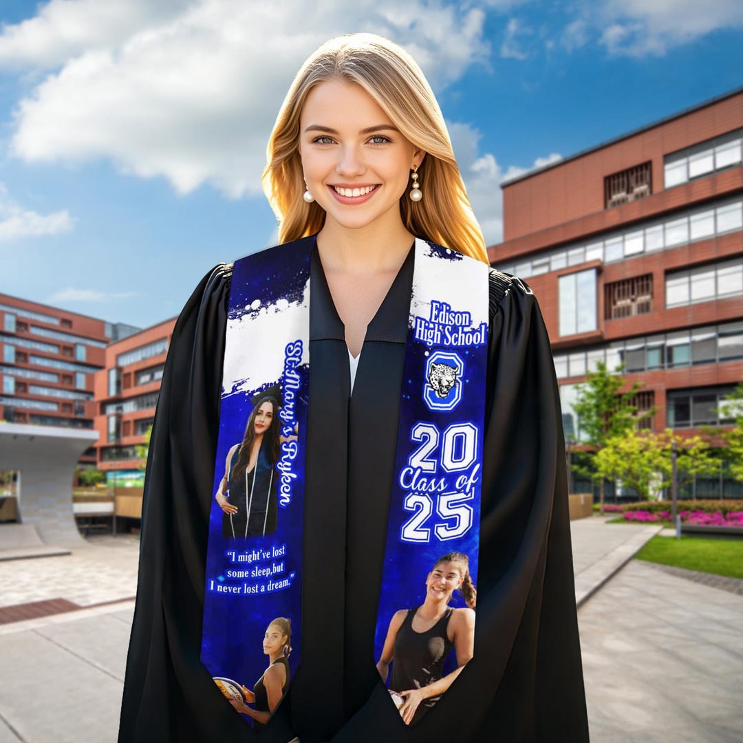Custom Graduation Stoles With Pictures, Personalized Stoles for ...