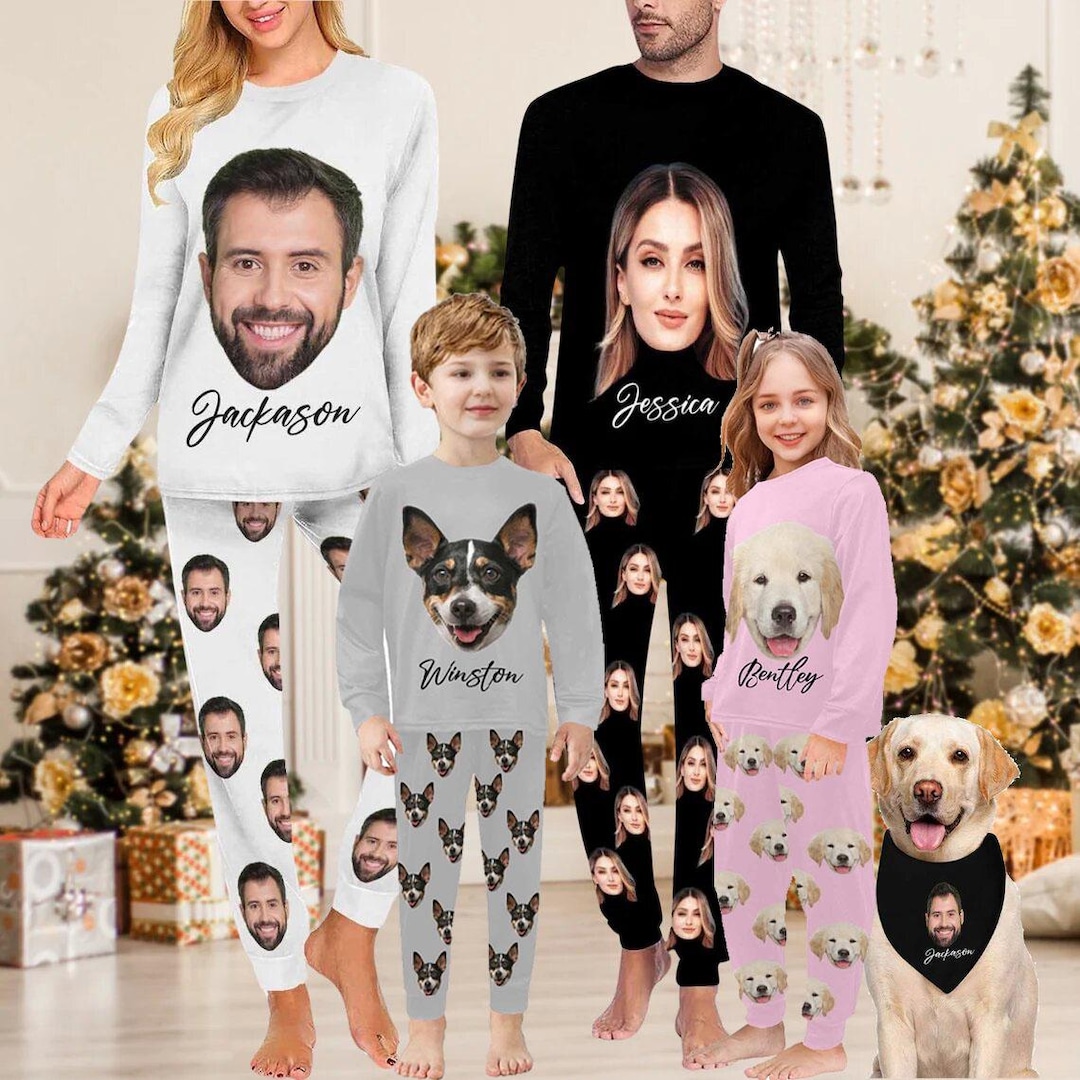 Custom Face Pajamas Set, Custom Pajama Set With Photo, Custom Face ...