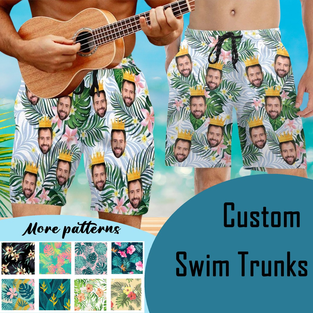 Custom Face Men Swimtrunks, Gift's for Birthday Party, Personalized ...
