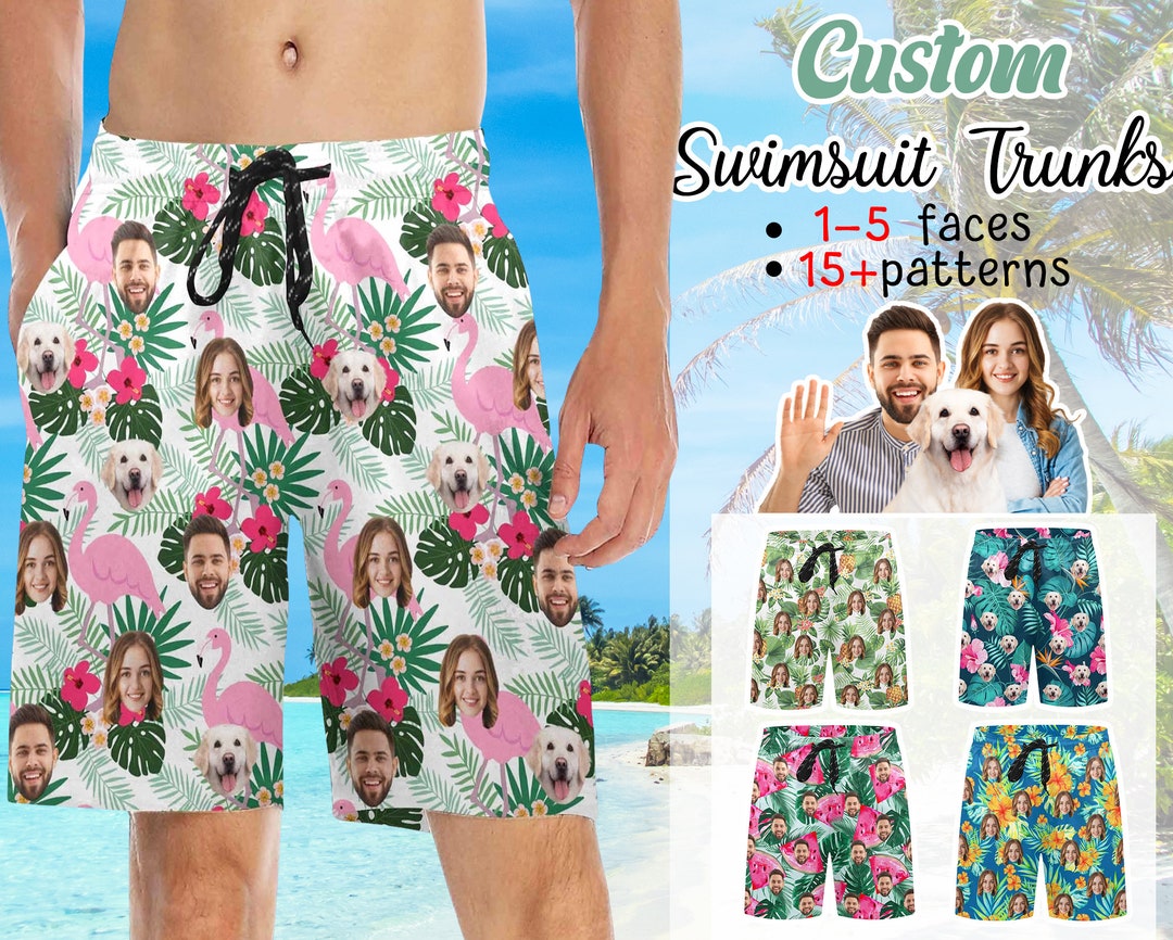 Custom Face Swim Trunks for Men Personalized Beach Shorts - Etsy