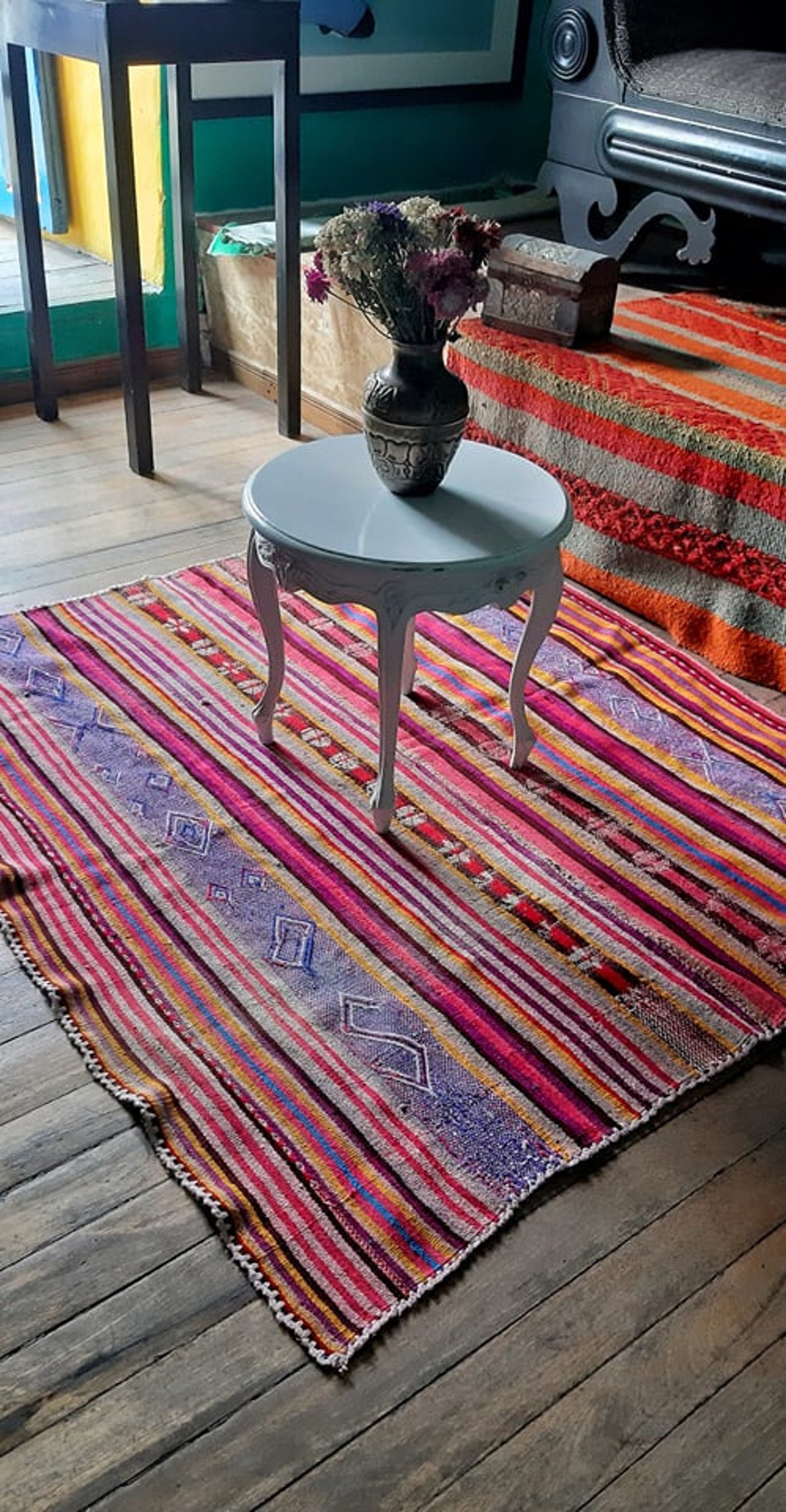 Decorate Your Home With This Peruvian Colorful Frazada/ Blanket/ Rug ...