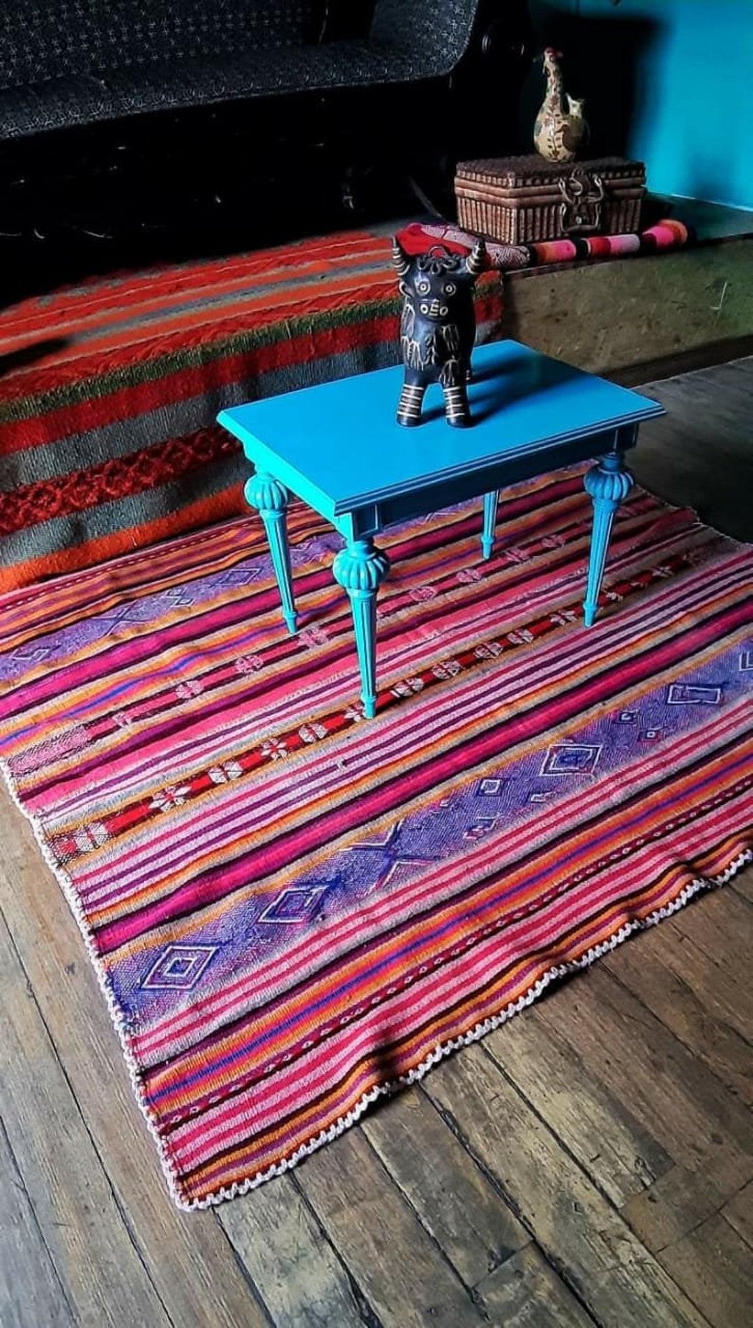 Decorate Your Home With This Peruvian Colorful Frazada/ Blanket/ Rug ...