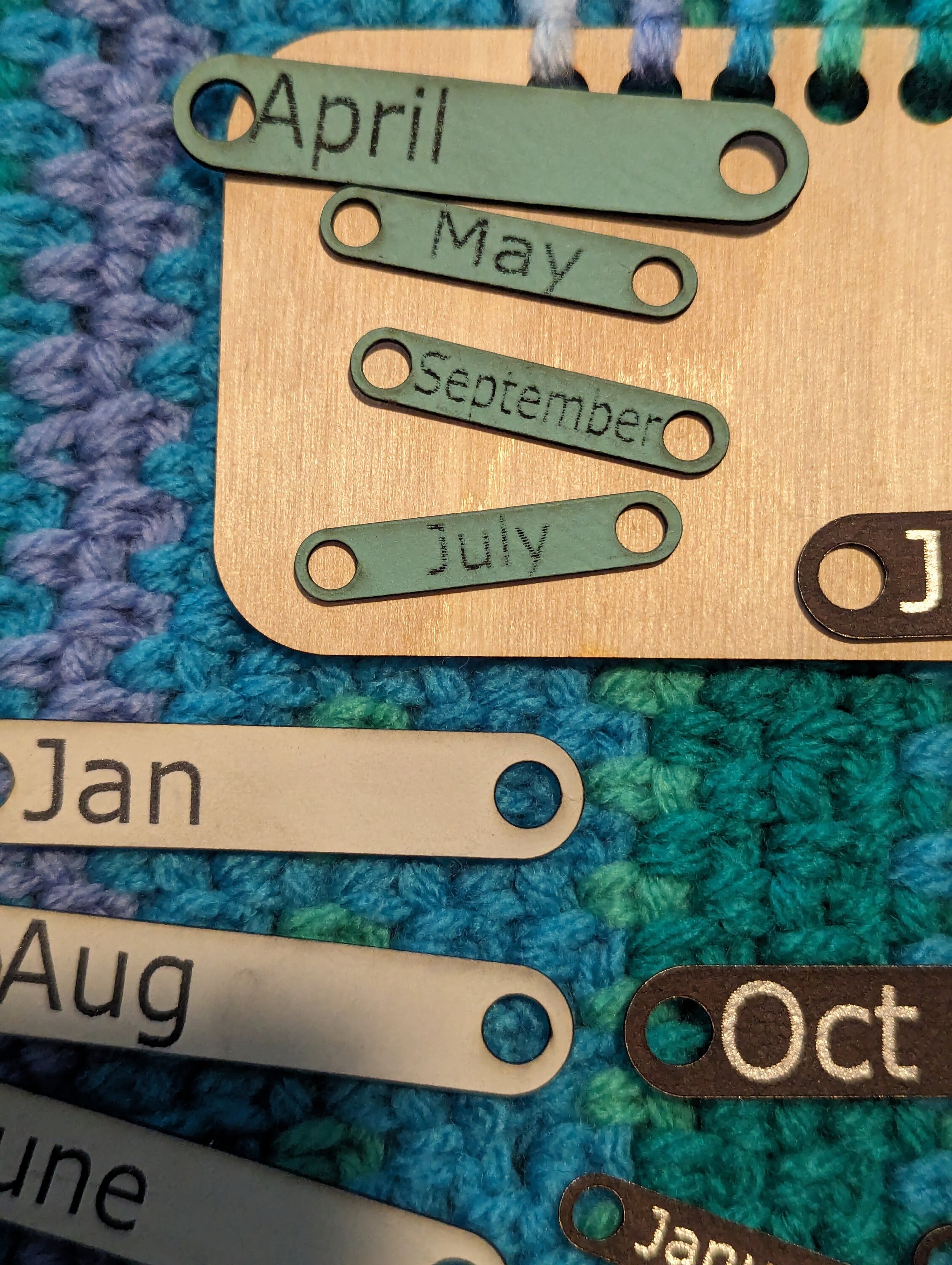 Months of the Year Tags for Temperature Blanket Projects, Leatherette ...
