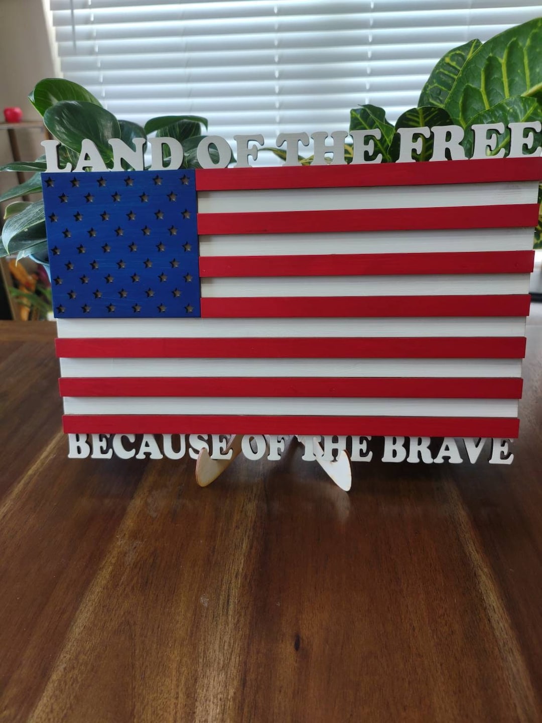 Wood American Flag, Land of the Free Because of the Brave, Retirement ...