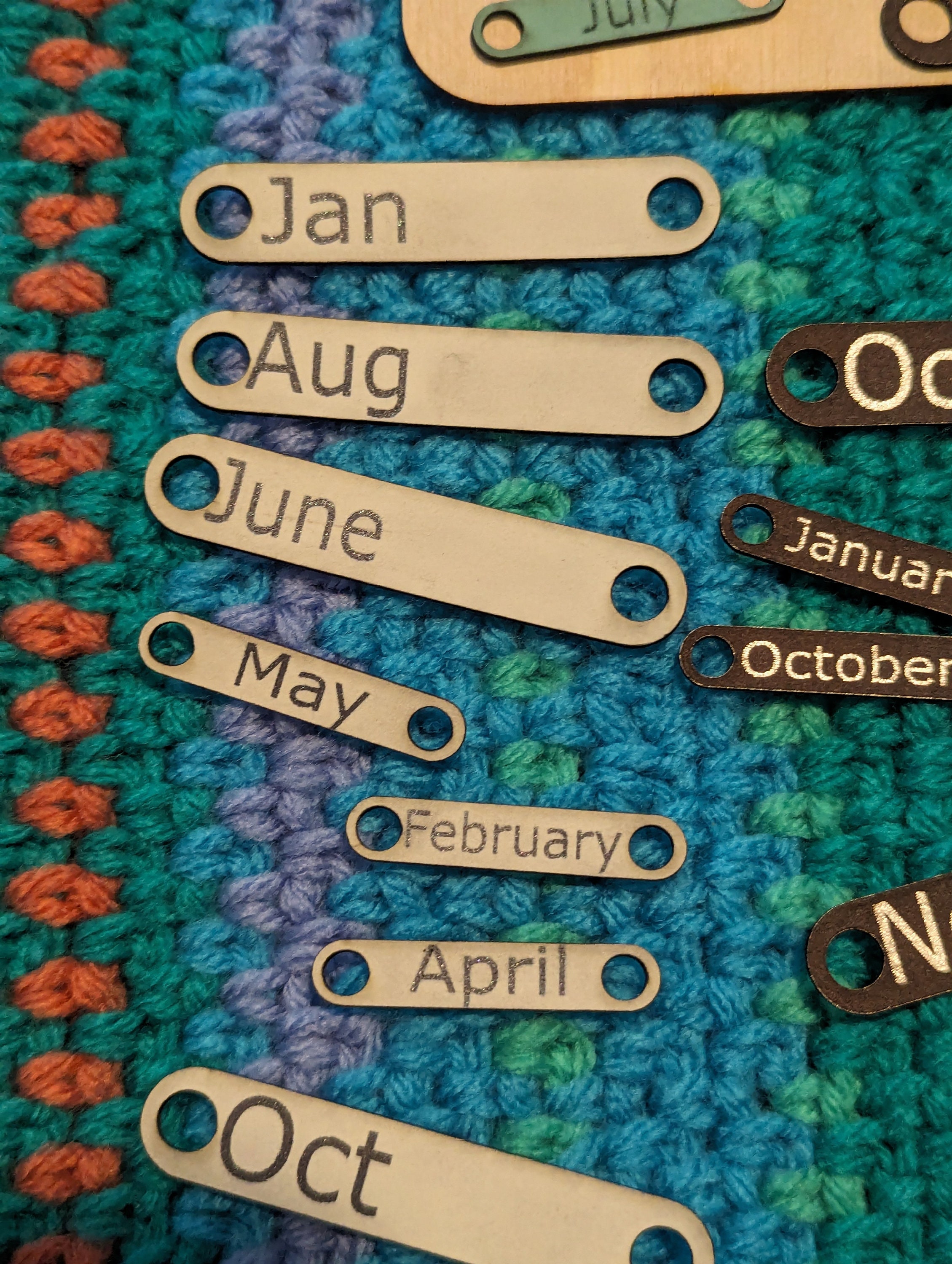 Months of the Year Tags for Temperature Blanket Projects, Leatherette ...