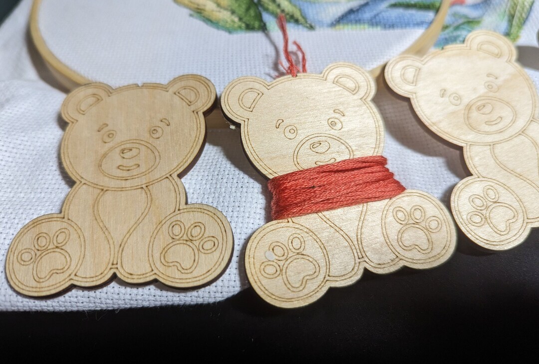 Teddy Bear Bobbin, Large Wood Bobbin, Dmc Storage, Birthday Gift for ...