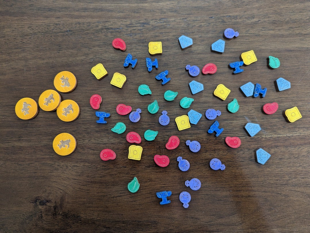 217 Wood Game Tokens for Flamecraft, Flamecraft Upgrade, Goods Tokens ...