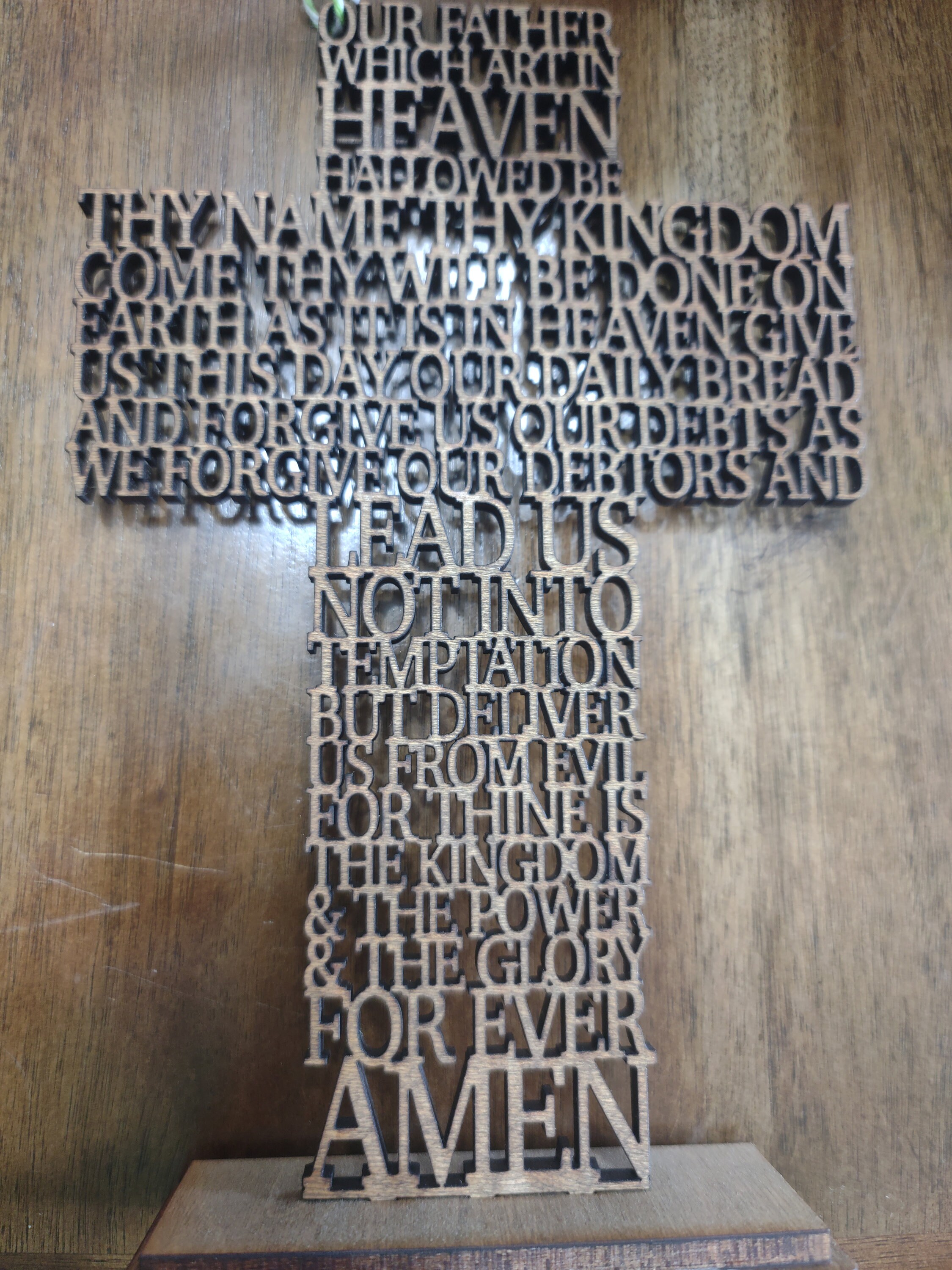 Our Father Prayer Wooden Lords Prayer Cross Religious Gift - Etsy