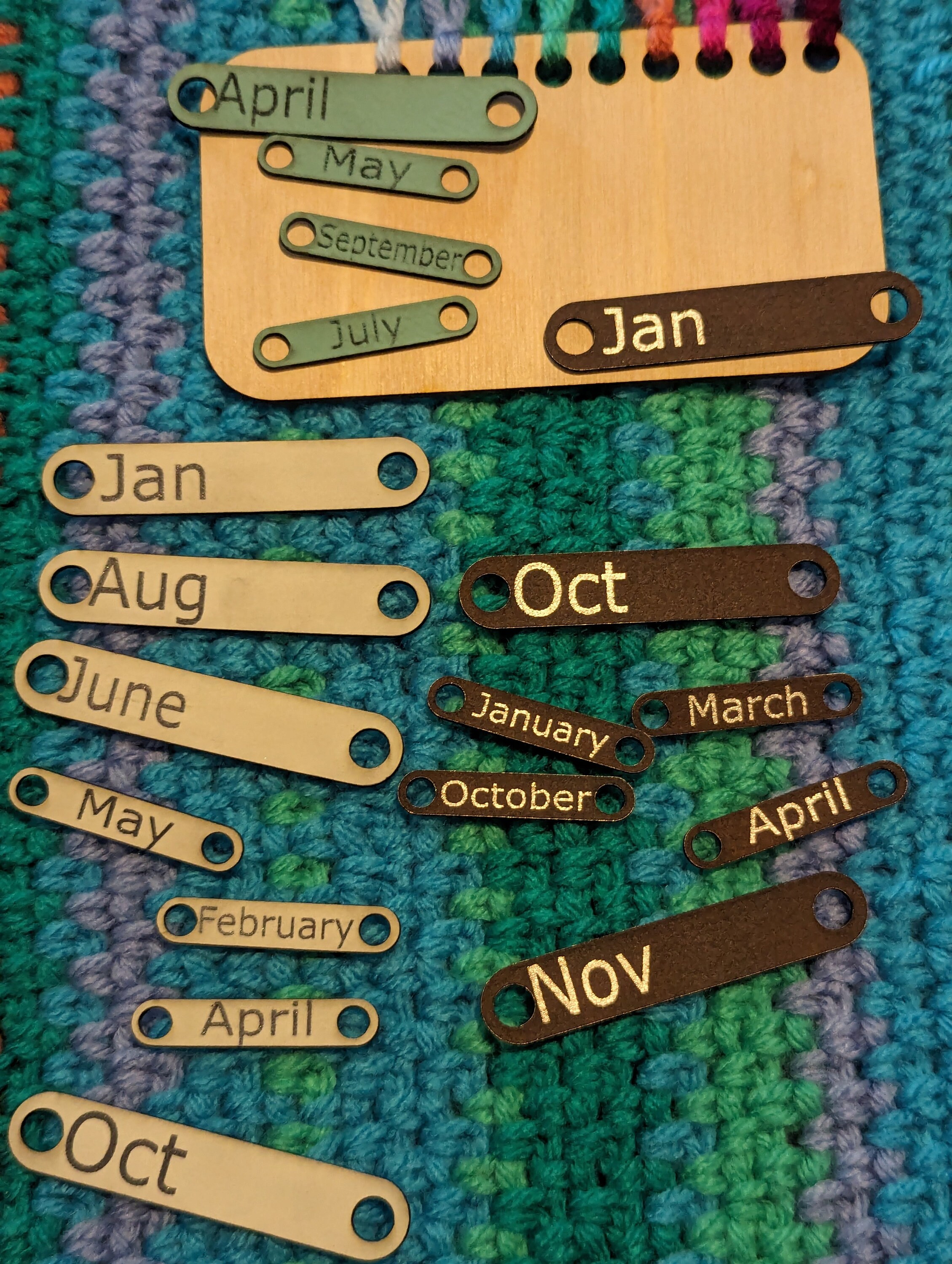 Months of the Year Tags for Temperature Blanket Projects, Leatherette ...