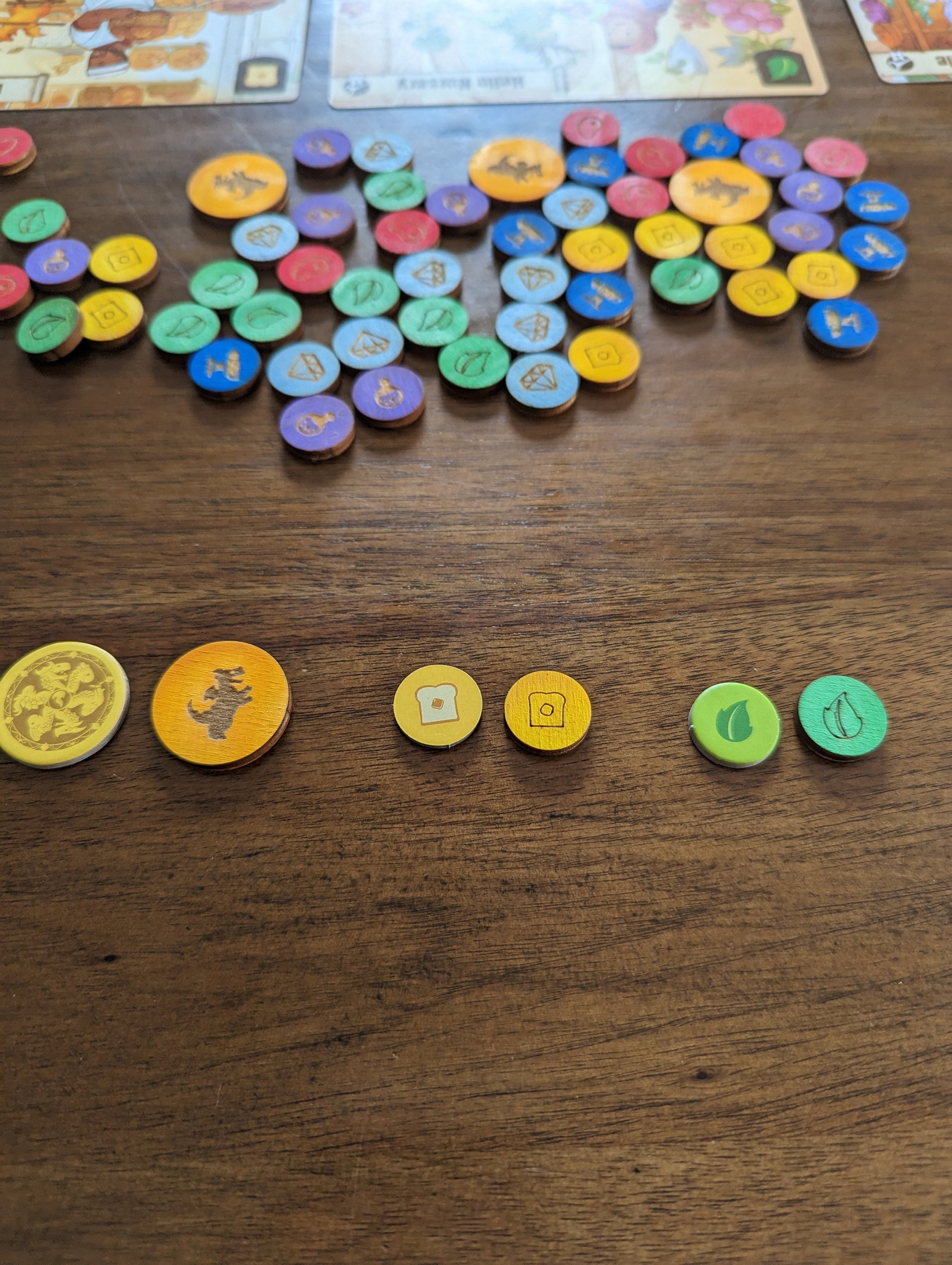 217 Round Wood Game Tokens for Flamecraft, Goods Tokens, Flamecraft ...