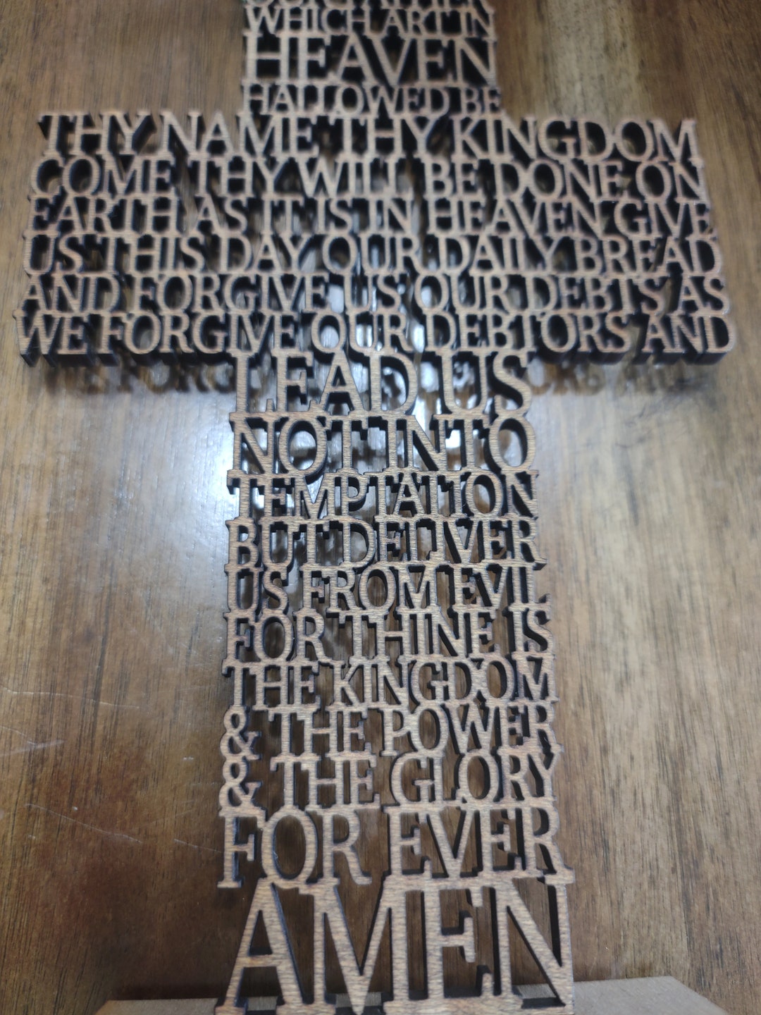 Our Father Prayer Wooden Lords Prayer Cross Religious Gift - Etsy