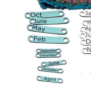 Months of the Year Tags for Temperature Blanket Projects, Leatherette ...