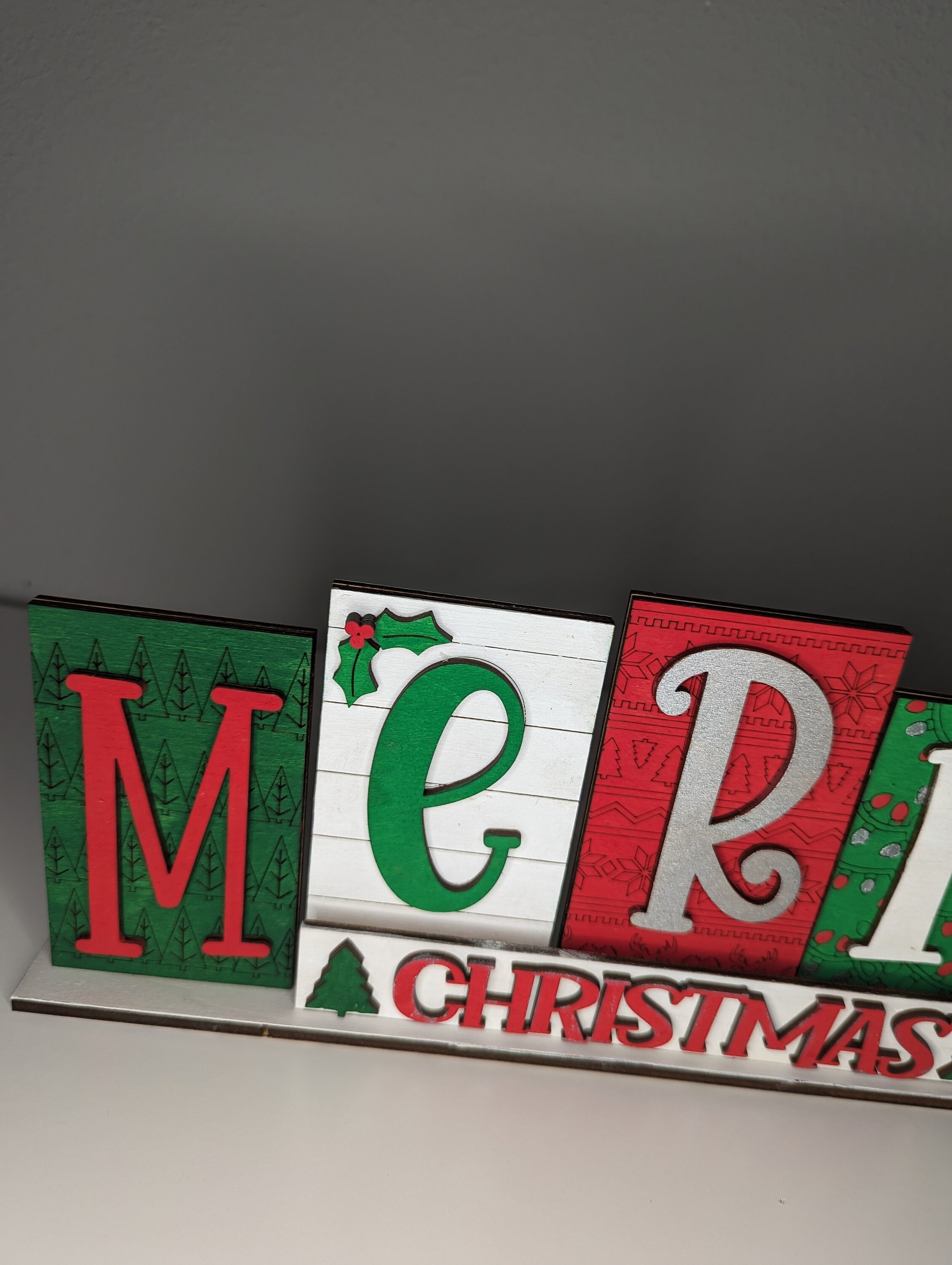 Merry Christmas Wood Block Sign, Xmas Kitchen Decor, Wood Dining Room ...