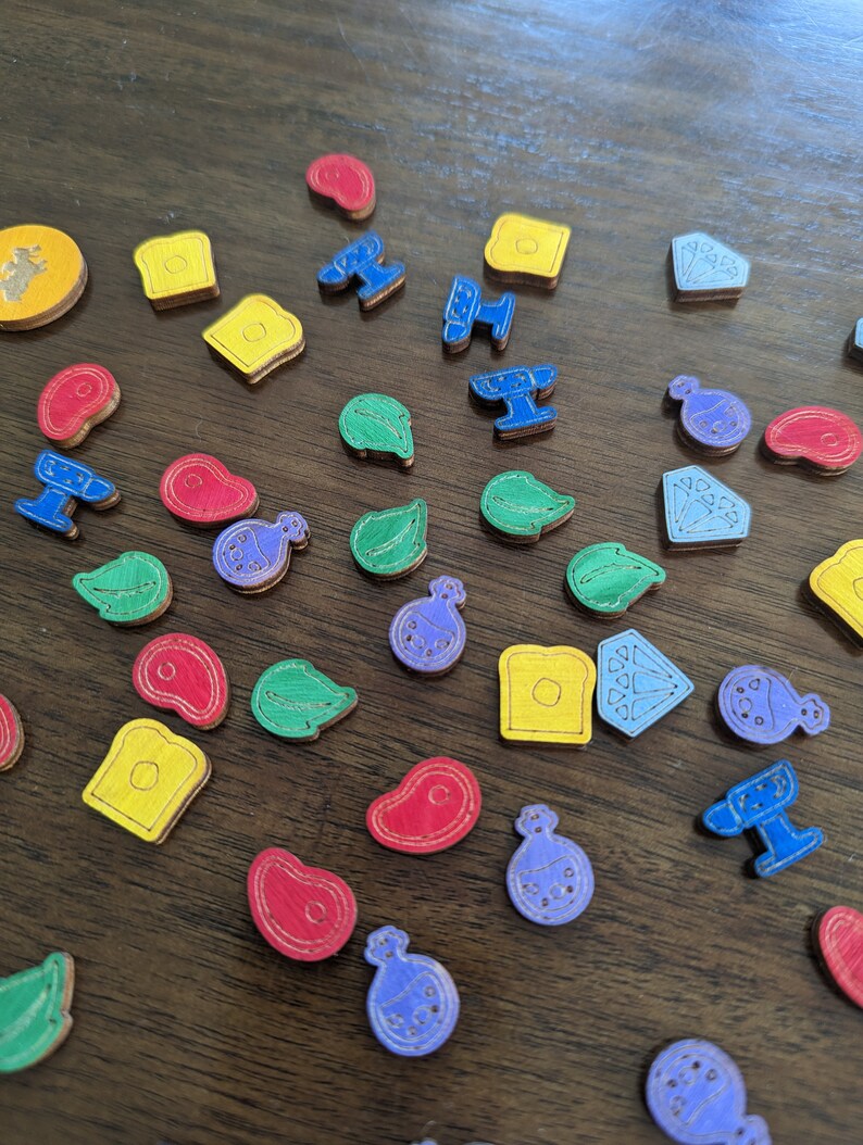 217 Wood Game Tokens for Flamecraft, Flamecraft Upgrade, Boardgame ...