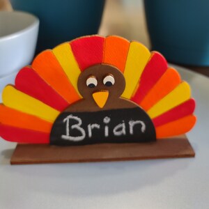 Wood Thanksgiving Place Cards, Reusable Turkey Name Tags, Table Decor ...