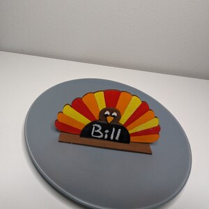 Wood Thanksgiving Place Cards, Reusable Turkey Name Tags, Table Decor ...