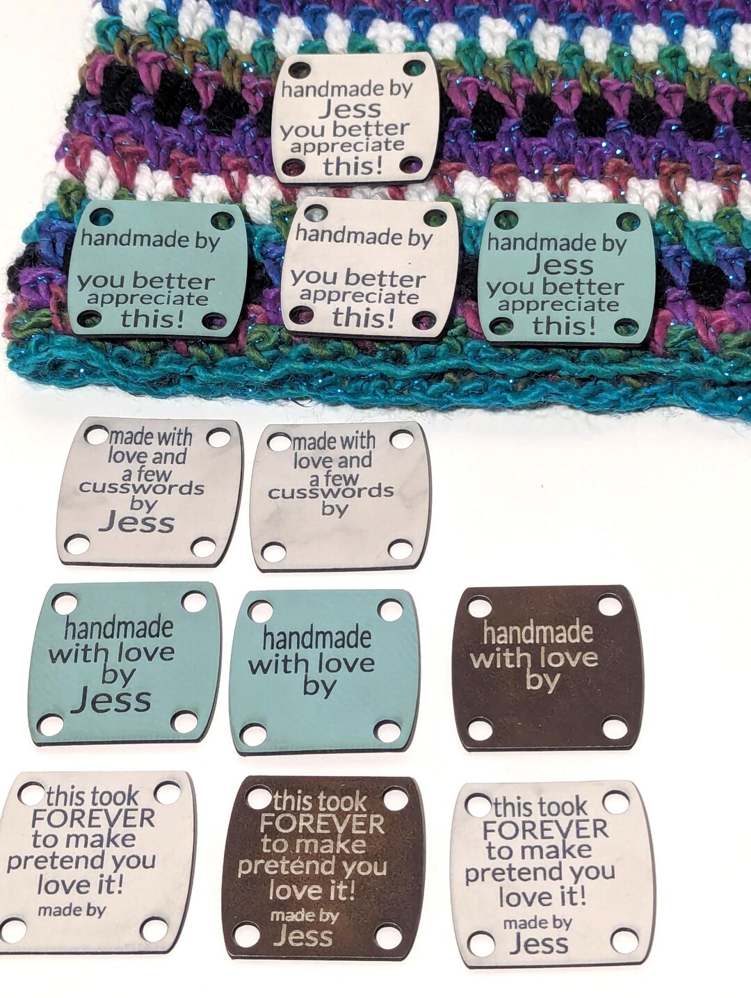 Custom Leatherette Project Tags, Handmade Crochet Knit Labels - Etsy