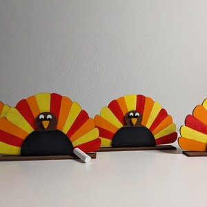 Wood Thanksgiving Place Cards, Reusable Turkey Name Tags, Table Decor ...