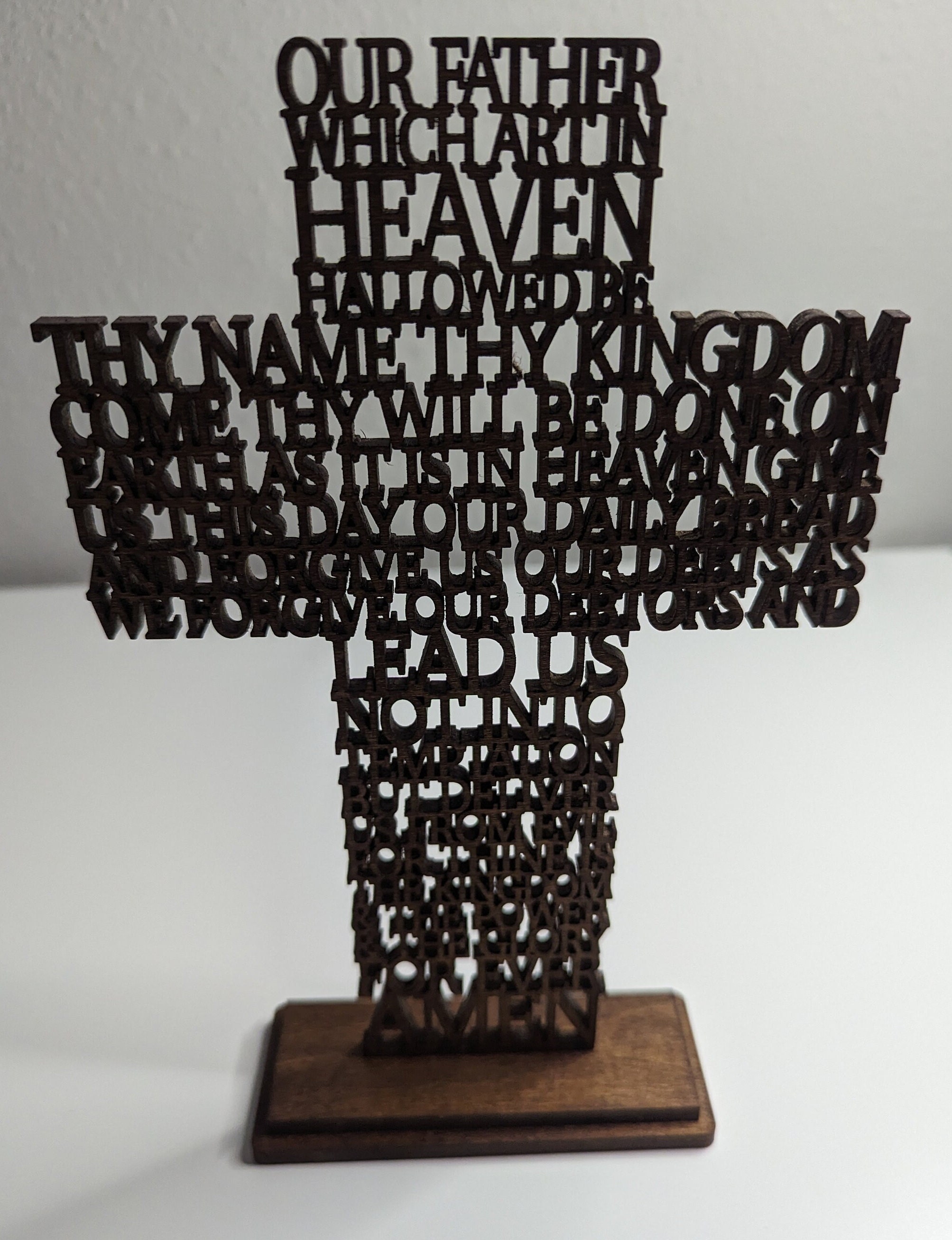 Our Father Prayer, Wooden Lords Prayer Cross, Religious Gift for ...