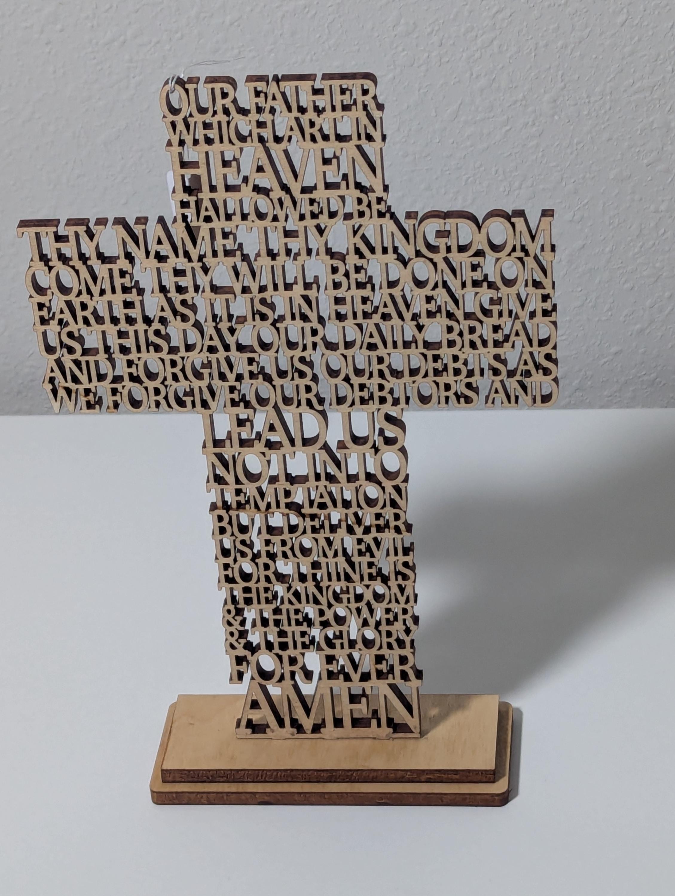 Wooden Our Father Prayer Cross, Catholic Baptism Gift - Etsy