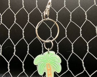 Palm Tree Enamel Keychain - Etsy