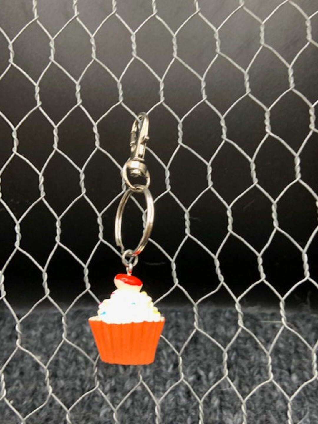 Cupcake With Red Wrapper Keychain - Etsy