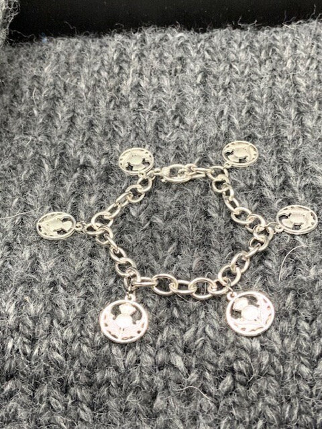 Scottish Thorn Thistle Charms Silver Bracelet - Etsy